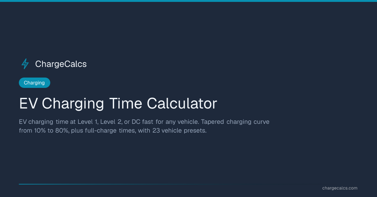 EV Charging Time Calculator — Any Model | ChargeCalcs